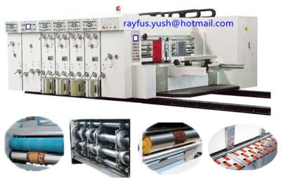 China 1 ~ 5 Colors Printing Flexo Printer Slotter Die Cutter Vibrator Stacker Lead Edge Feeder for sale