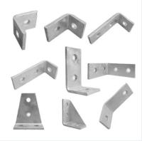 China Silver Stainless Steel Flat L-Shaped Corner Brackets Sheet Metal Pre-Drilled Holes for sale