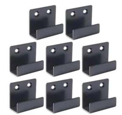 China Black Powder Coated U Shape Brackets Door Barricade Bending Fabrication for sale