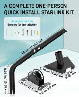 China 2025 Wall Mount Kit For Starlink Gen 3 V3 With Extension Pole Round Tube Adapter Pole Mount Bracket Internet Kit for sale