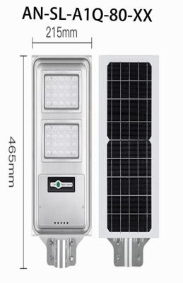 China Waterproof IP65 All In One LED Solar Street Light Stainless Steel Material 80W for sale