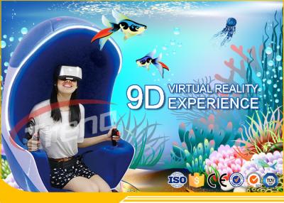 China Orange Luxury Seat Amusement Park 9D VR Simulator With 360 Degree Rotating Platform for sale