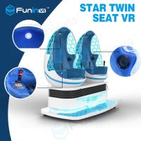 China Blue Color Coin Operated Two Eggs 9D VR Cinema / VR Helmet Game Simulator For VR Zone Playground Arcade for sale