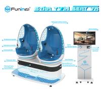 China Blue + White 2 Players 9D VR Simulator With Electric Crank Platform for sale