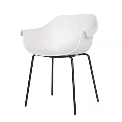 China Hot Selling New Design Modern Luxury Dining Room Furniture PP Ploy Shell Steel Frame Hotel Room Chair for sale