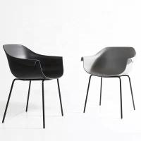 China Hot Selling New Design Modern Luxury Dining Room Furniture PP Ploy Shell Steel Frame Hotel Room Chair for sale