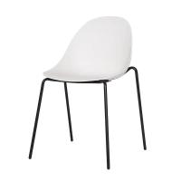 China Studio 6 White Chair Gemini Hotel Task Chair PP Material and Black Metal Legs Hotel Chairs for sale