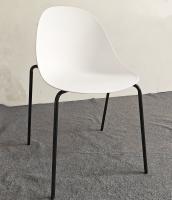 China Studio 6 White Chair Gemini Hotel Task Chair PP Material and Black Metal Legs Hotel Chairs for sale