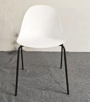 China Studio 6 White Chair Gemini Hotel Task Chair PP Material and Black Metal Legs Hotel Chairs for sale