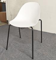 China Studio 6 White Chair Gemini Hotel Task Chair PP Material and Black Metal Legs Hotel Chairs for sale