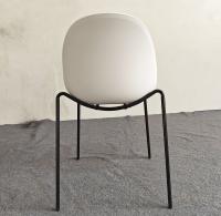 China Studio 6 White Chair Gemini Hotel Task Chair PP Material and Black Metal Legs Hotel Chairs for sale