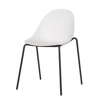 China Hotel Chair Hotel Task Chair PP Material and Black Metal Legs Studio 6 White Chair for sale