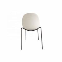 China Hotel Chair Hotel Task Chair PP Material and Black Metal Legs Studio 6 White Chair for sale