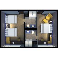 China GLO Hotel Furniture Room Sets Queen Bed Standard Hotel Quality Lounge Sofa Fridge Cabinet Boutique Modern Usa Hotel Furniture for sale