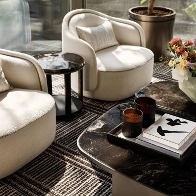 China Songdesign Modern Luxury Villa Living Room Furniture Sofa Set Headboard Throne Chairs Hotel Grade Fabric Eco-Friendly 5-Year for sale