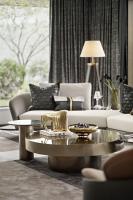 China Modern Luxury Villa Living Room Set Throne Chairs Headboard Sofa Eco-Friendly Leather Customizable Color Size for Elegant Home for sale