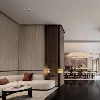 China Custom Modern Luxury Villa Living Room Set High-End Residential Decoration with Elegant Sofa Ottoman Headboard Design for sale
