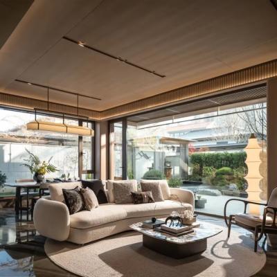 China American Luxury Villa Living Room Furniture Set Modern Design Wood Headboard Sofa Throne Chairs High End Home Decoration for sale