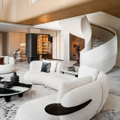 China American Luxury Villa Living Room Furniture Set Modern Design Wood Headboard Sofa Throne Chairs for High End Home Decoration for sale