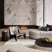 China Luxury Modern Songdesign Living Room Set Custom Design Eco-Friendly Leather One-stop Decoration Design High-end Home Elegant for sale