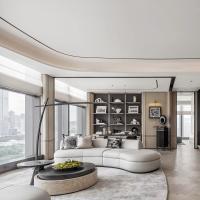 China Luxury Modern Songdesign Living Room Set Custom Design Eco-Friendly Leather One-stop Decoration Design High-end Home Elegant for sale