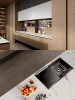 China Modern Waterproof Wooden Island Kitchen Cabinet with Glass for Bathroom Laundry Room Apartment Home Use for sale