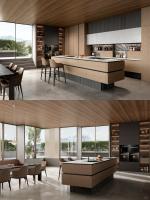 China Modern Waterproof Wooden Island Kitchen Cabinet with Glass for Bathroom Laundry Room Apartment Home Use for sale