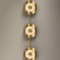 China Contemporary Gold Base Wall Lamp Modern Style for High-End Hotels Restaurants Bedrooms Perfect Living Room Furniture Accessory for sale