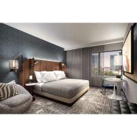 China Tempo by Hliton Hospitality Custom Melamine 3 Star Hotel Furniture Designs Durable Condo Tv Wall Panel Hotel Bathroom Furniture for sale