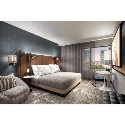 China Tempo by Hliton Hospitality Custom Melamine 3 Star Hotel Furniture Designs Durable Condo Tv Wall Panel Hotel Bathroom Furniture for sale