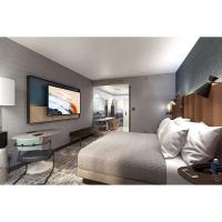 China Tempo by Hliton Hospitality Custom Melamine 3 Star Hotel Furniture Designs Durable Condo Tv Wall Panel Hotel Bathroom Furniture for sale