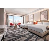 China Hilton Hotels & Resorts Hotel Newly Renovated Room Furniture Cabinet with Mirror & Basin for Upper Upscale Hotel Bedroom Sets for sale