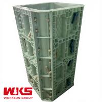 China 1200x2400mm Plastic Formwork Sheet 18mm Thick Concrete Column Formwork Lightweight for sale