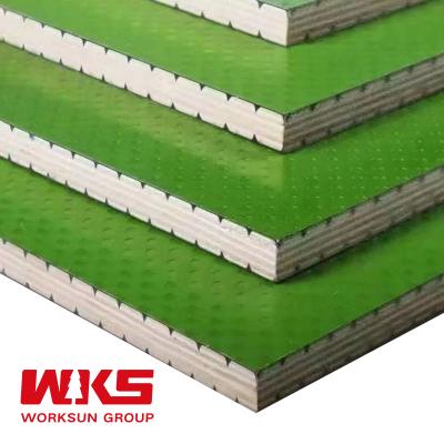 China Green Film Faced Plywood 18mm Plywood For Slab And Wall Form for sale