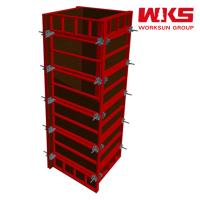 China Lightweight Square Column Formwork Red Column Formwork Systems With 65mm Profile for sale