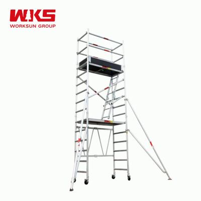 China Standard Size Aluminum Scaffold Tower Stable Aluminum Mobile Scaffold Lightweight For Indoor Maintenance for sale