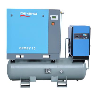 China Stationary 16bar Variable Speed Screw Air Compressor 11kw 15hp Integrated Dryer Tank for sale