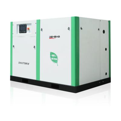 China 75kW 100HP Oil Free Water Lubricated Screw Air Compressor 12.5m3/min 8bar for sale
