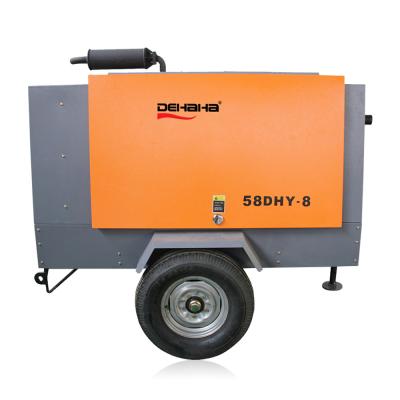 China Diesel Screw Air Compressor 185 CFM 7 Bar Rotary Stationary Portable for sale