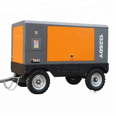 China 12 Bar Diesel Powered Portable Air Compressor 500cfm Sand Blasting Air Compressor for sale
