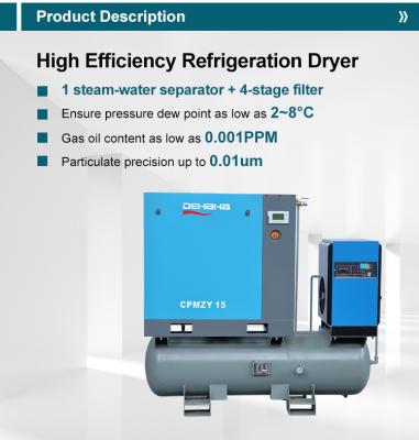 China PM VSD Variable Frequency 4 In 1 Screw Compressor With Air Tank And Dryer for sale