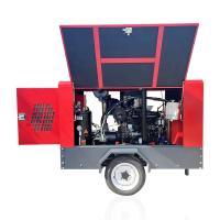China Two Stage Wheel Portable Diesel Engine Driven Air Compressor 380V / 660V for sale