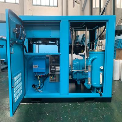 China VFD System Rotary Screw Air Compressor Stationary Double Stage Screw Compressor for sale