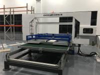 China 40m/Min Foam Upright CNC Dual Blade Sponge Cutting Machine Cut 3D Shapes for sale