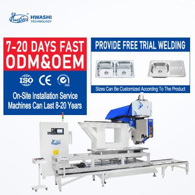 China HWASHI 304SS Kitchen Sink CNC Polishing Machine Stainless Steel Grinder for sale