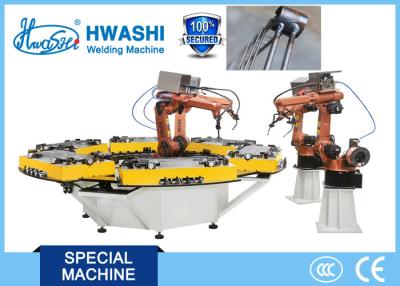 China HWASHI Six Axis MIG Industrial Welding Robots with Rotate Table for sale