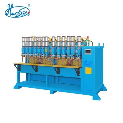 China Hwashi Door Panel Multi Head Spot Welding Machine with 10 to 20 Welding Heads and 2000x300mm Platform with Touch Panel System for sale