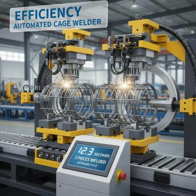 China Efficiency 12 to 15 seconds per 2 pieces Automated Cage Welder incorporating Cage Welding Method to optimize welding time for sale
