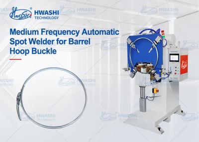 China Medium Frequency Automatic Spot Welder with Dual Welding Heads and MFDC Inverter Technology for Barrel Hoop Buckles for sale