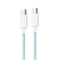 China Customized Colorful Braided Charging Cable 60W / 100W 1M / 2M Type C to C Charging Cable for sale